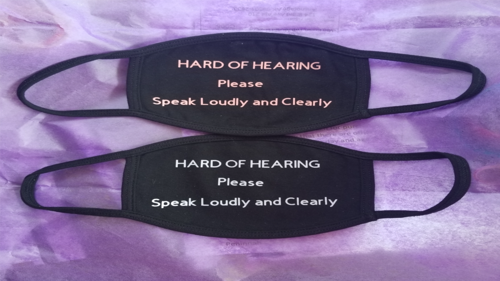 Cochlear implant recipient creates masks for people with hearing loss