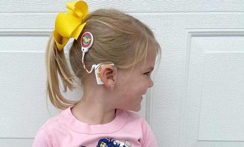 Child has enlarged vestibular aqueduct syndrome and cochlear implants