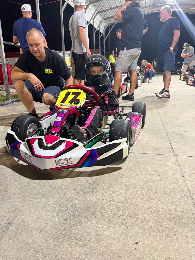 Go kart racer racing through life with sound from Baha 5 Sound Processors