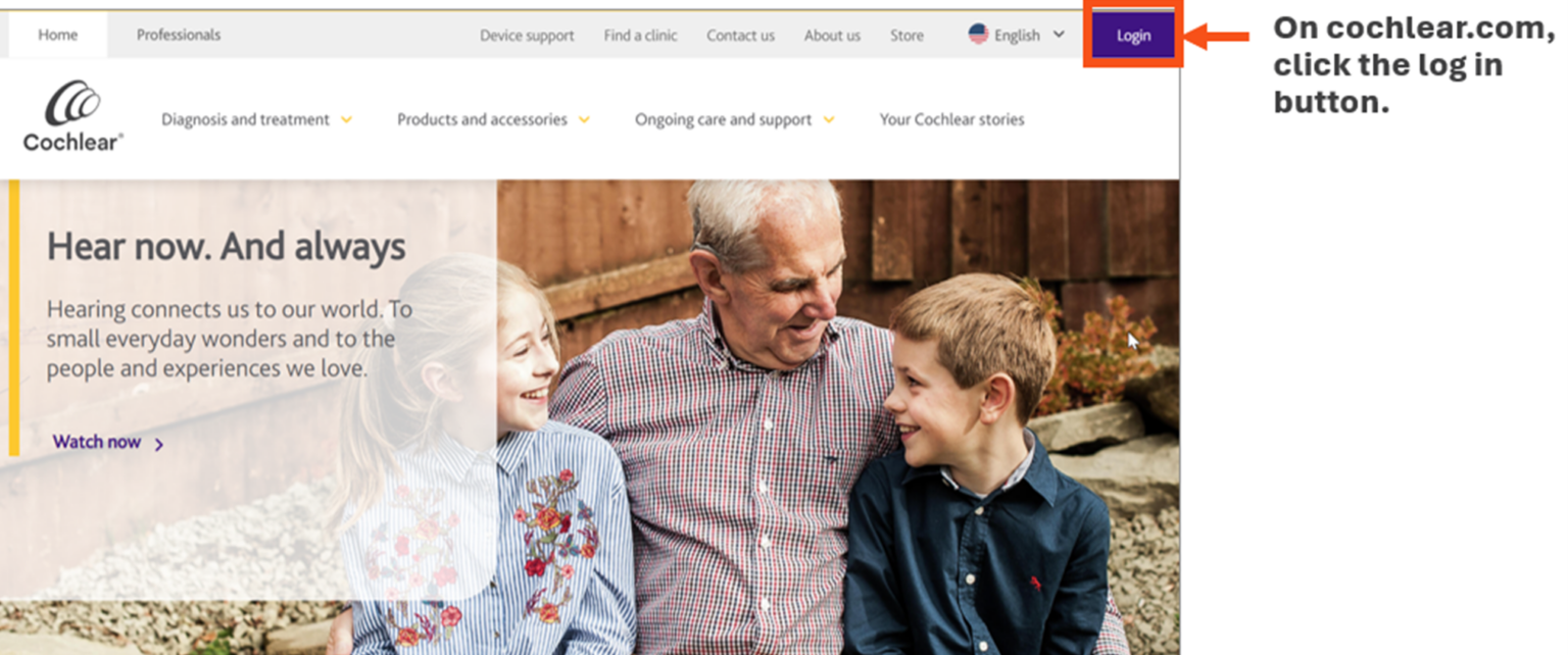 Log in to your Cochlear account to see the new features available